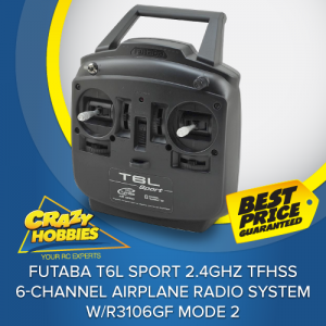 Futaba T6L Sport 2.4GHz TFHSS 6-Channel Airplane Radio System w/R3106GF ...